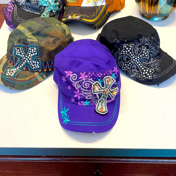 Accessories | Cross Embellished Caps | Poshmark